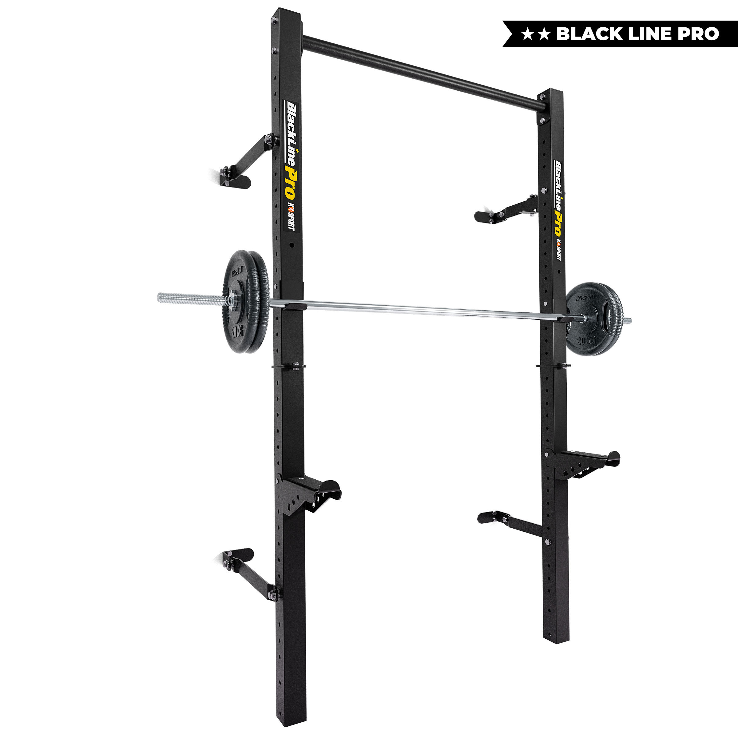 SKŁADANY RACK STOJAKI TRENINGOWE Do ściany WYCISKANIE Pod sztangę ...